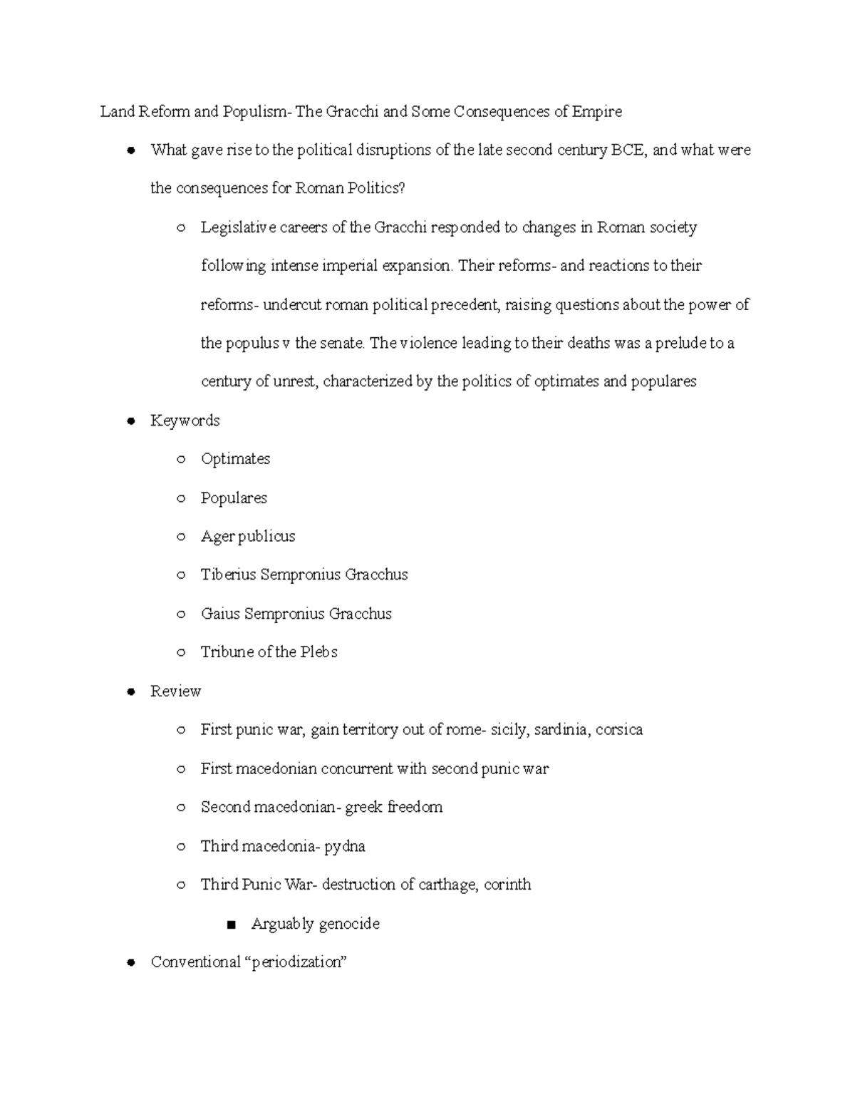 Land Reform and Populism - Their reforms- and reactions to their ...