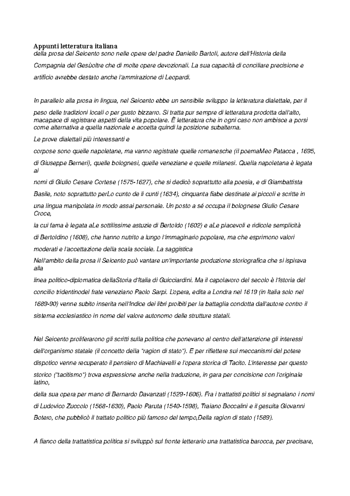 Appunti letteratura italiana - 4 - Appunti letteratura italiana della ...