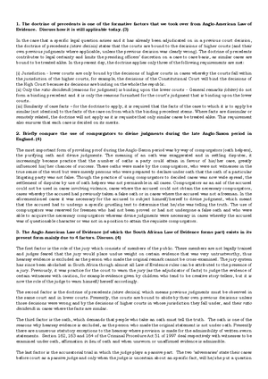 Law of evidence cases - LAW OF EVIDENCE CASES Lecture 14 Cases Spring ...