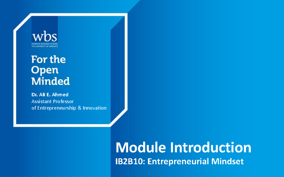 IB2B10 21 22 Lecture 1 Module Introduction - Module Introduction IB2B10 ...