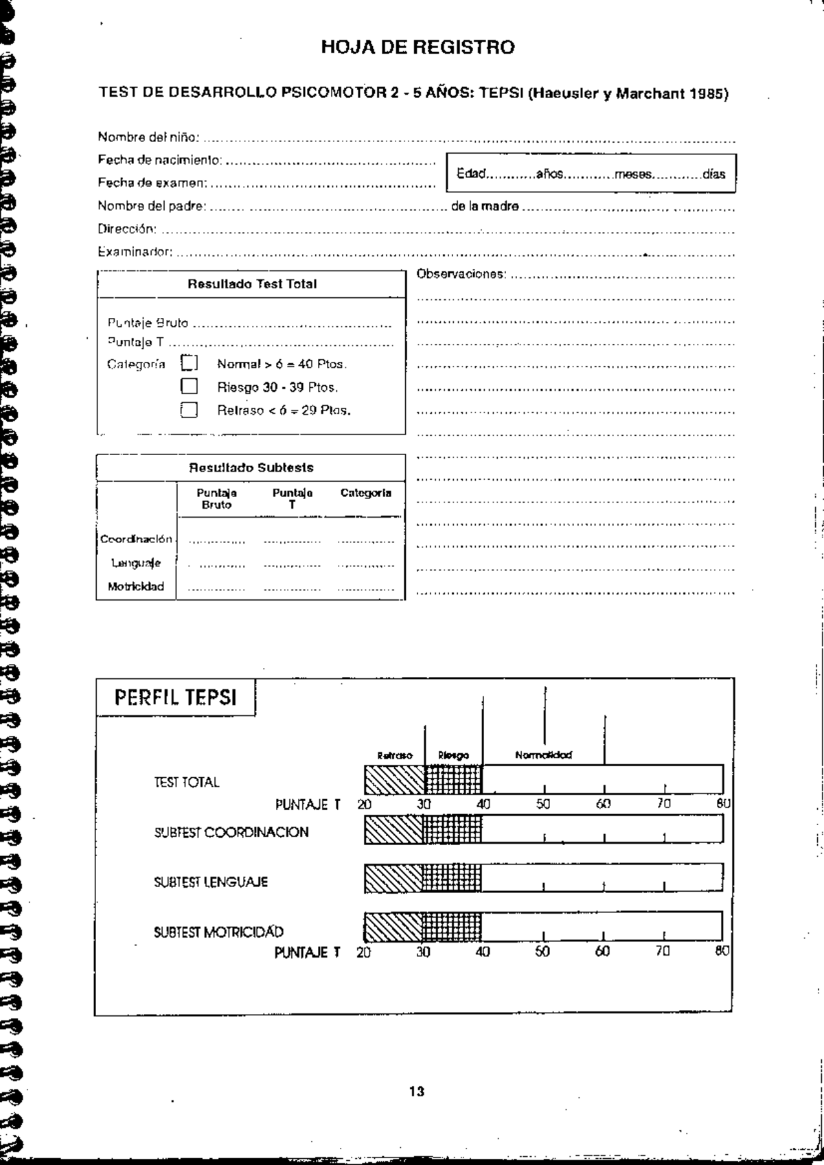 Protocolo Tepsi - APLICACION DE TEST - Psicología Educativa - Studocu