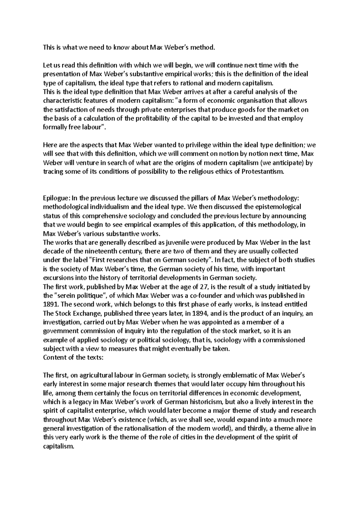 This is what we need to know about Max Weber - Let us read this ...