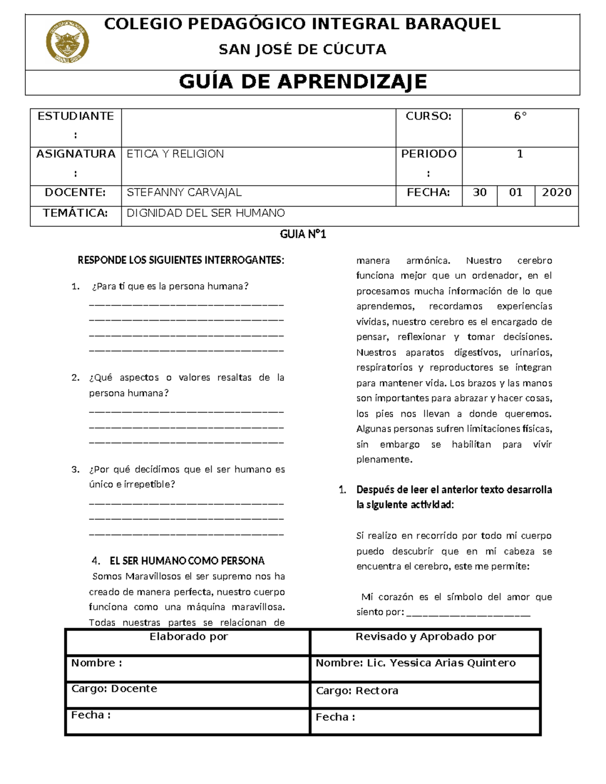 6° GUIA 1 Semana 2 - ............................. - COLEGIO PEDAGÓGICO ...