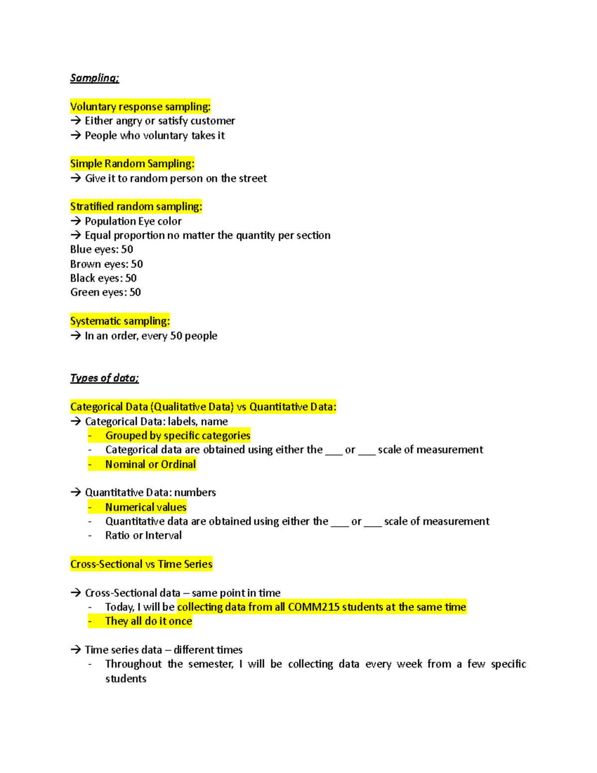 Comm215-class-2 - Comm215-class-2 - Sampling; Voluntary response ...