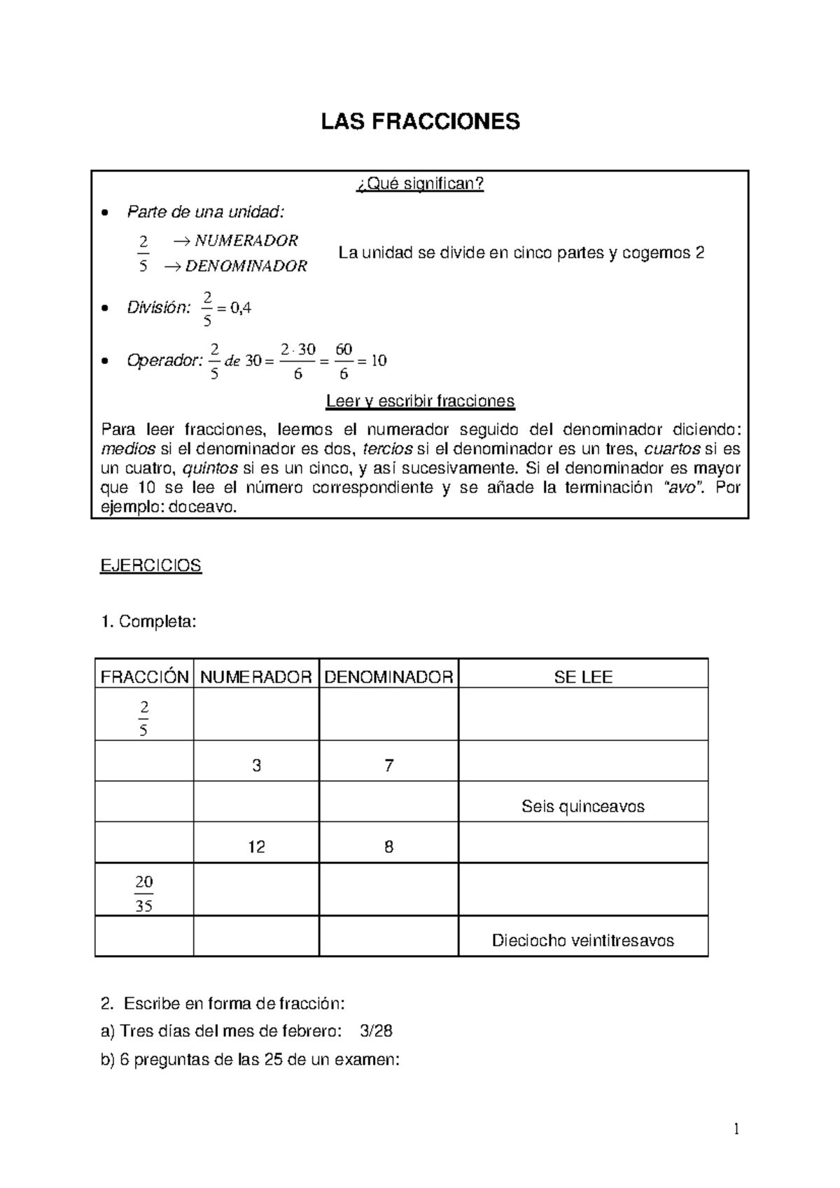 13 - material para fracciones - LAS FRACCIONES ¿Qué significan? Parte ...