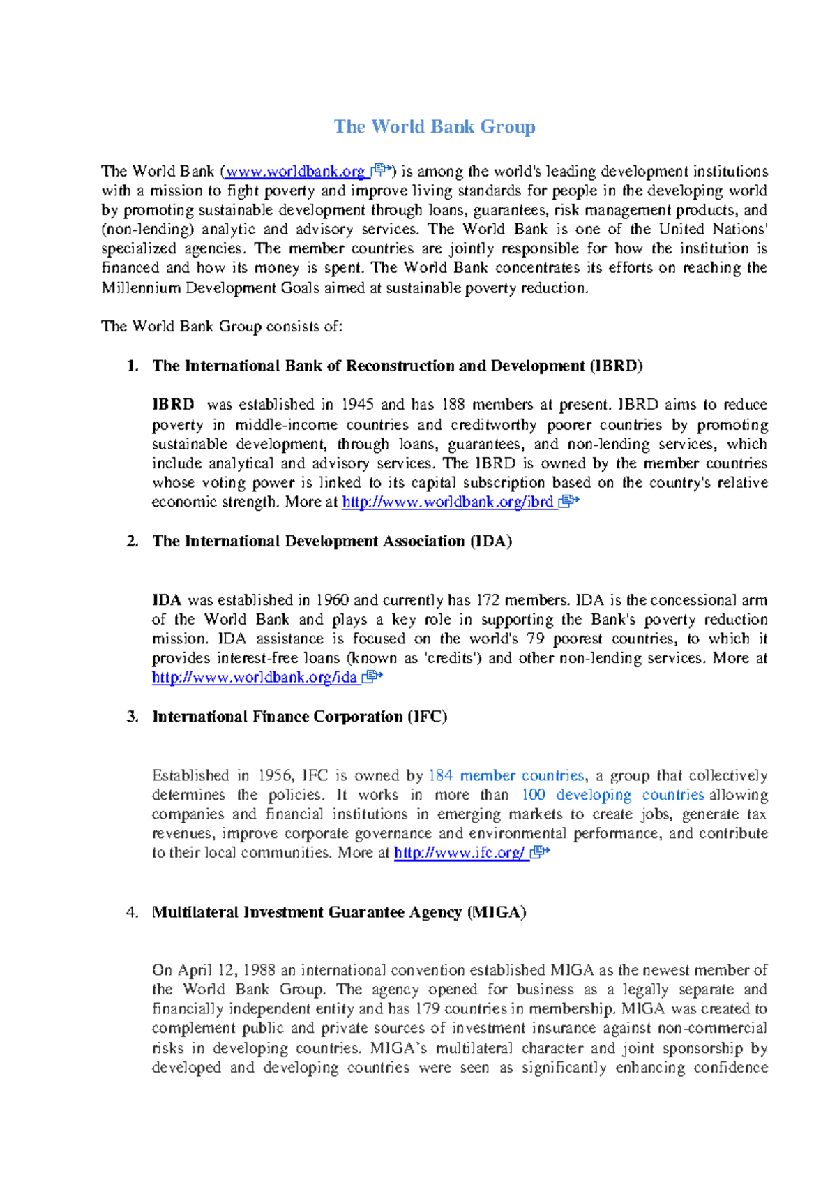 About World Bank - The World Bank Group The World Bank (worldbank ) is ...