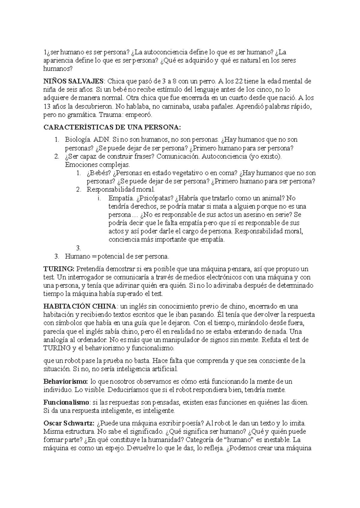 SER Persona - 1¿ser humano es ser persona? ¿La autoconciencia define lo ...