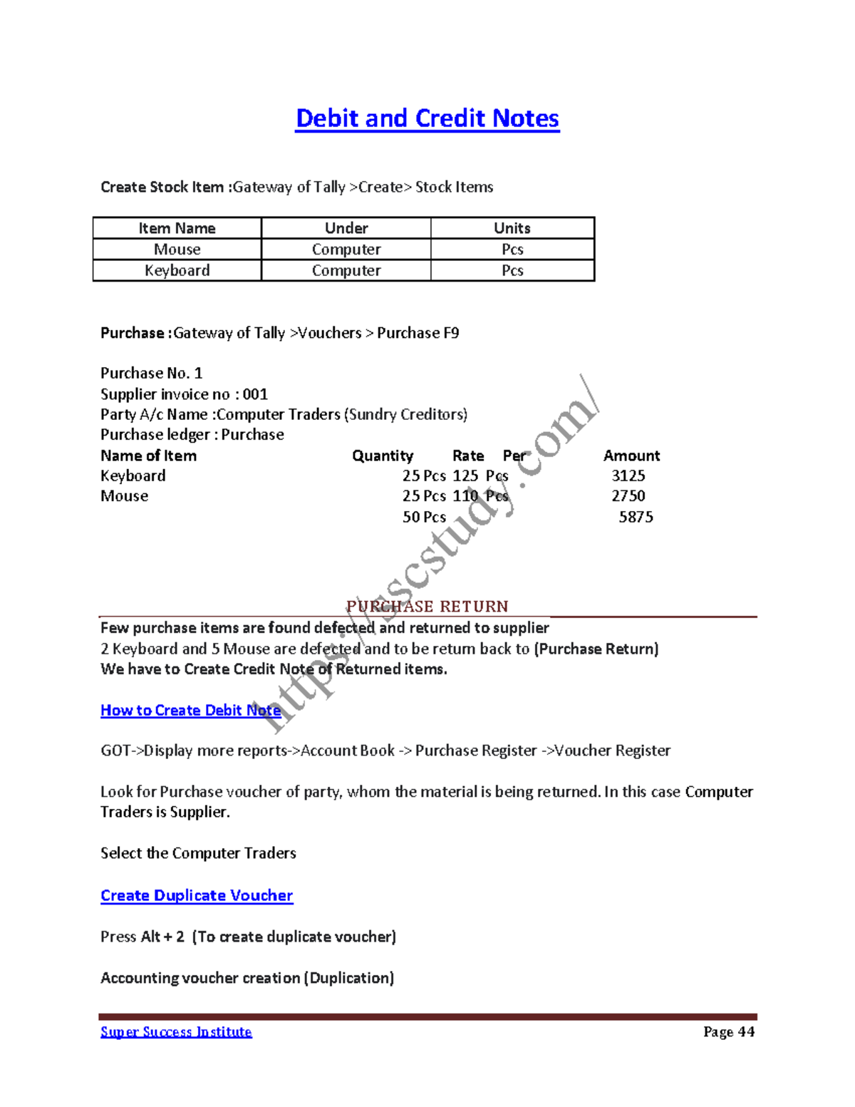 7. Debit Credit Notes, Interest Calculation - Debit and Credit Notes ...