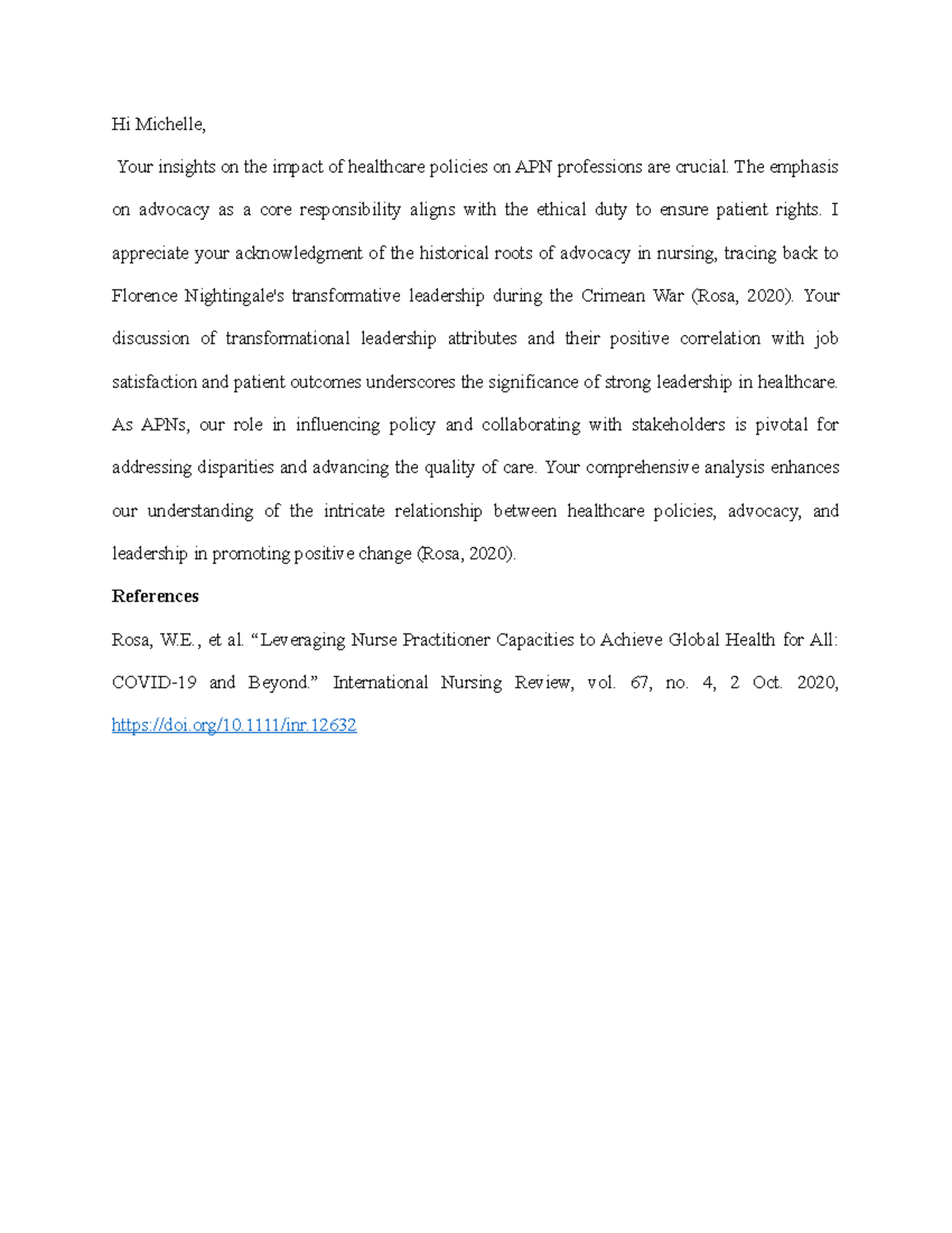 Hi Michelle - reply to post - Hi Michelle, Your insights on the impact ...