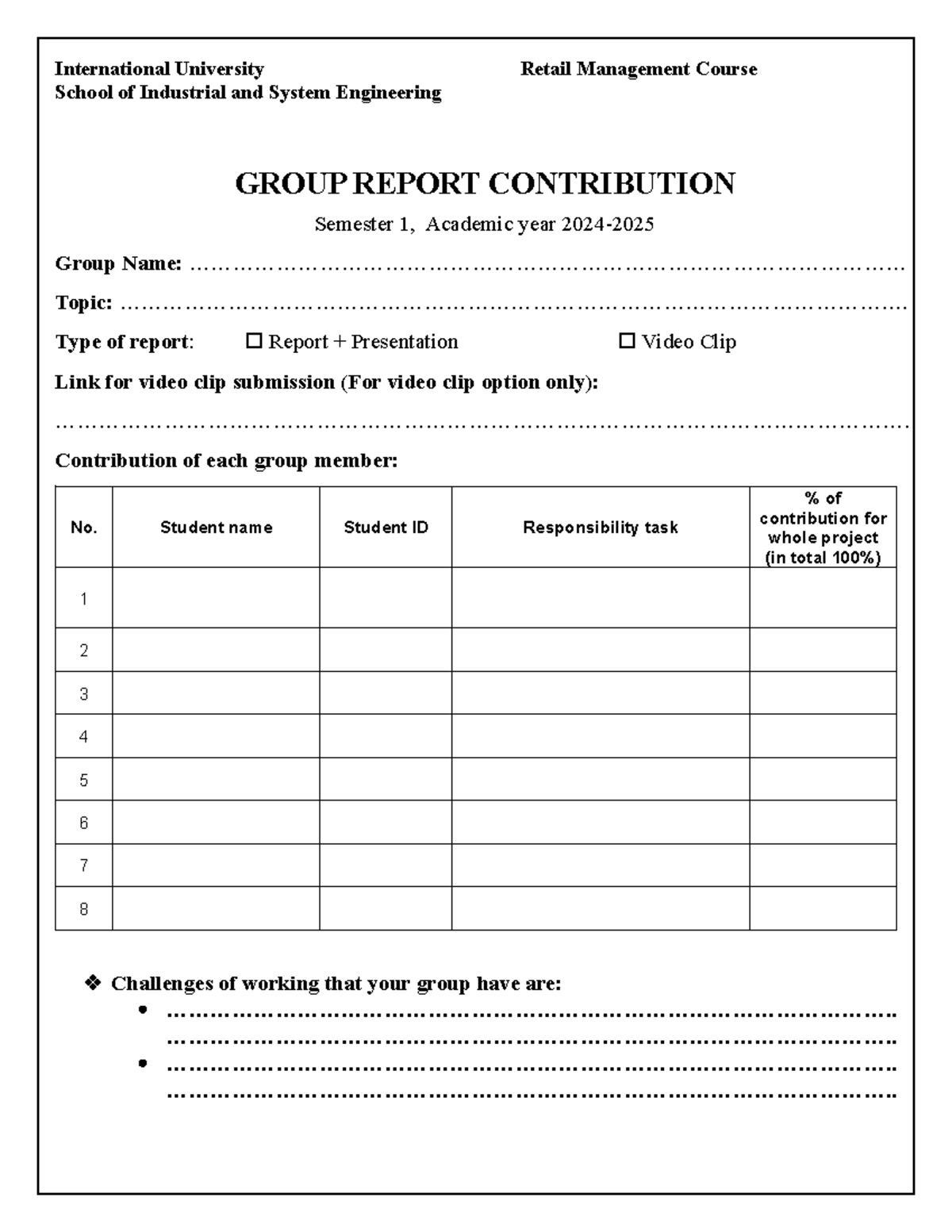 Group Contribution Form-2425 - International University Retail ...