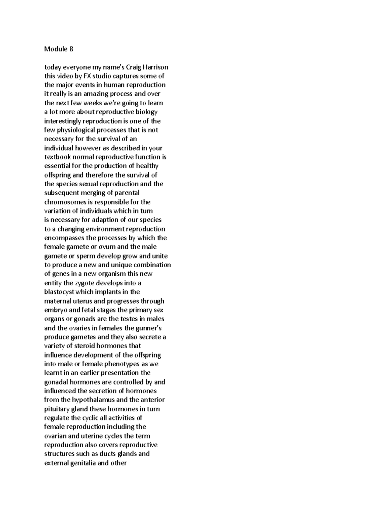 Modules PHYS - transcription of lectures - Module 8 today everyone my ...