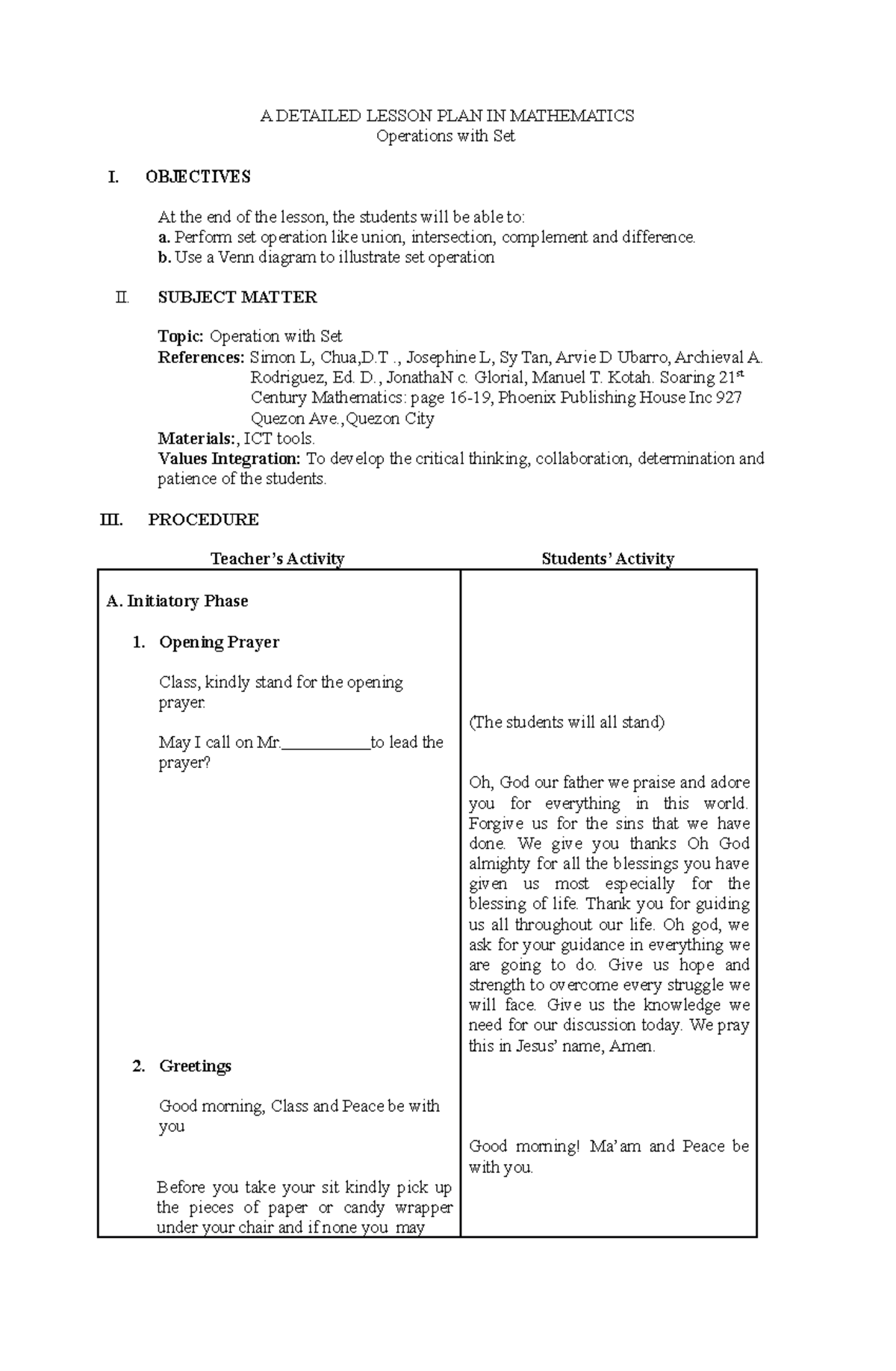 DEMO - availably to everyone - A DETAILED LESSON PLAN IN MATHEMATICS ...