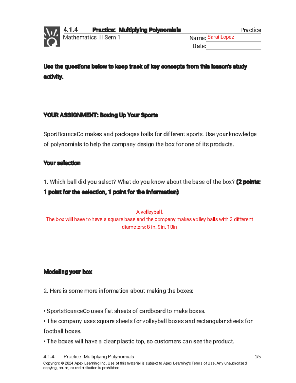 4.1.4 Practice - Multiplying Polynomials (Practice) - Practice ...