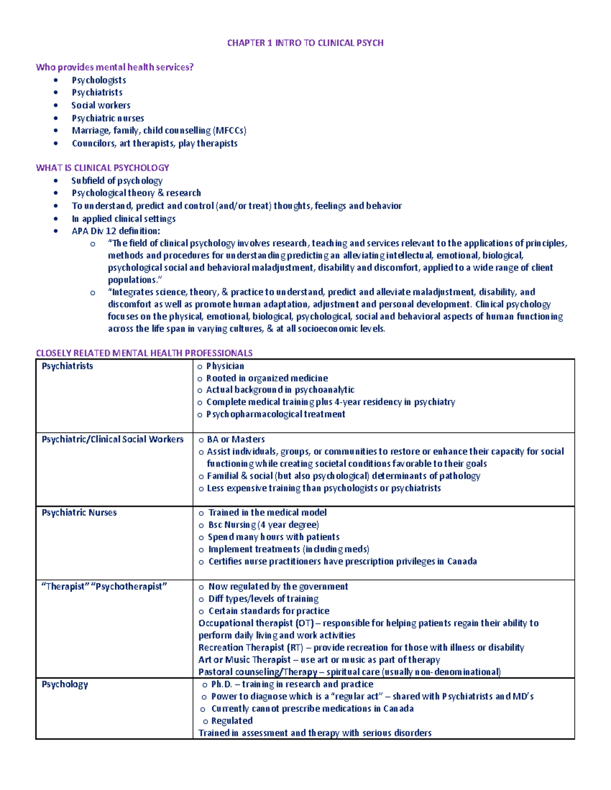 Chapter 1 Intro TO Clinical Psych - Warning: TT: undefined function: 32 CHAPTER 1 INTRO TO ...