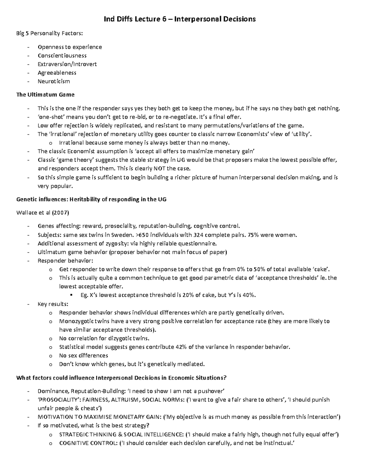 Lecture 6 - Interpersonal Decisions - Warning: TT: undefined function: 32 Warning: TT: undefined ...