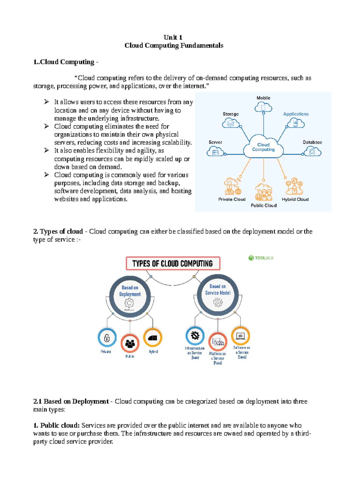 Chapter 1 Cloud Computing Tech - Unit 1 Cloud Computing Fundamentals ...