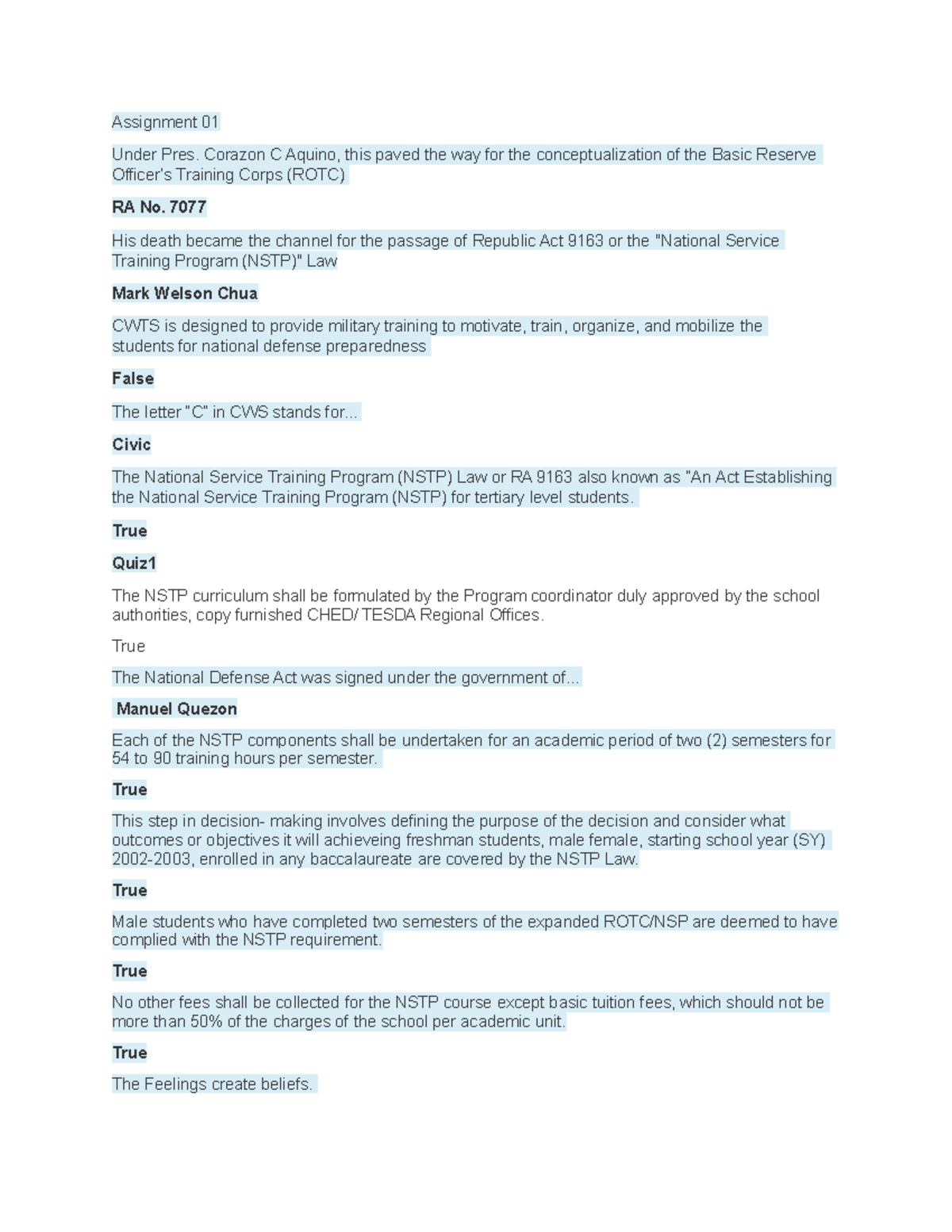 collecting subjective data: interview and health history - Assignment ...