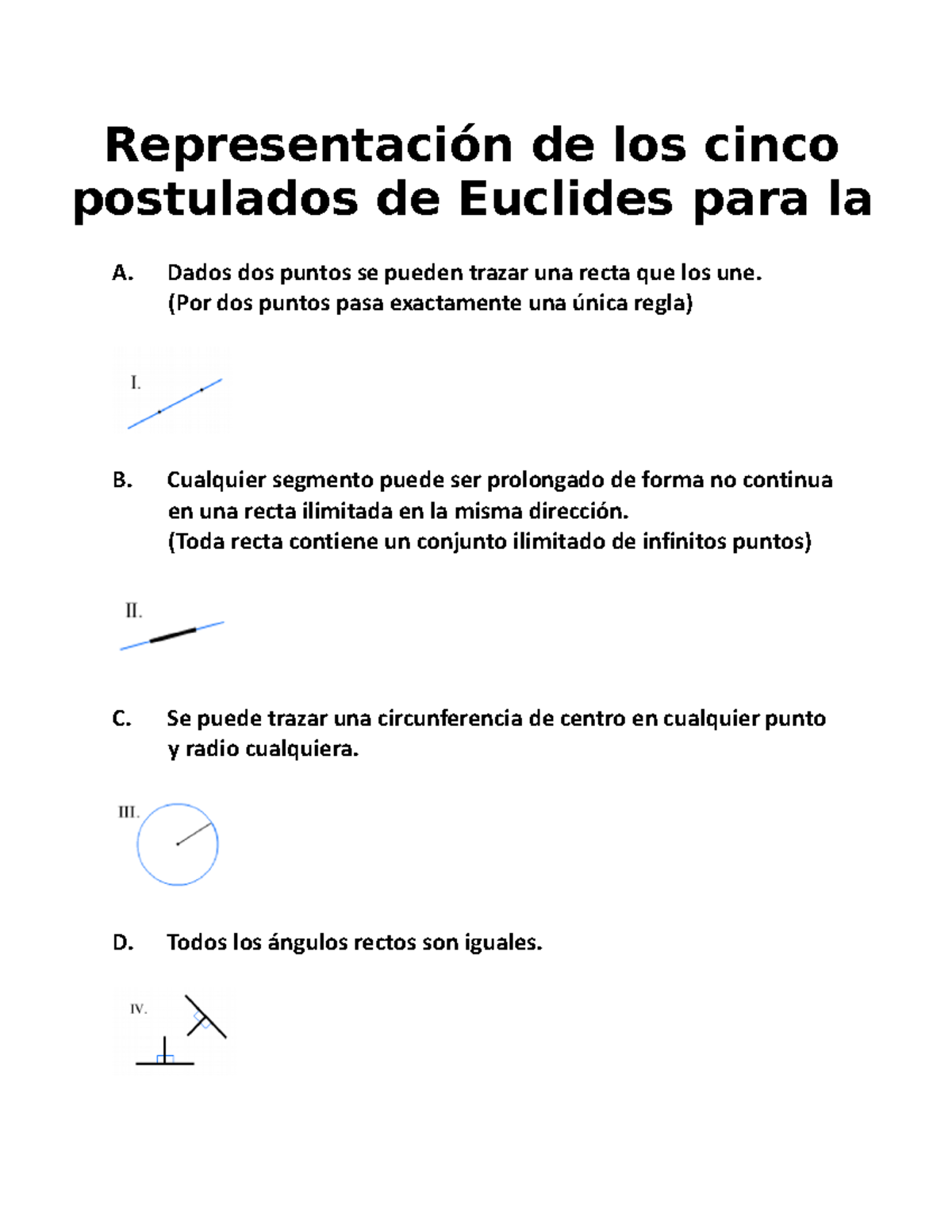 Algebra postulado de Euclides grupo - A. Dados dos puntos se pueden ...