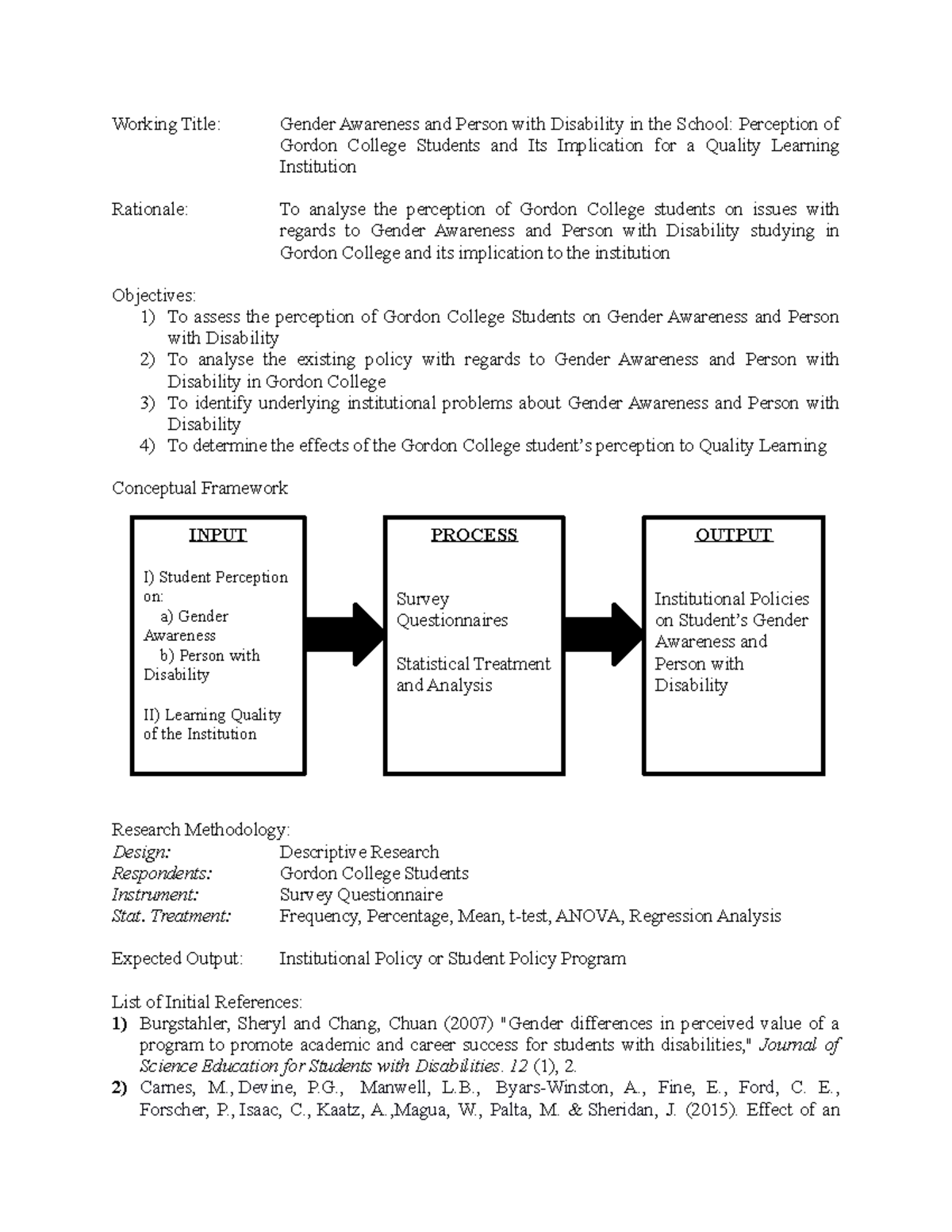 Research Proposal lecture note CSC student document - Working Title ...