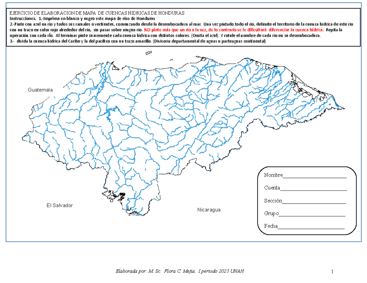 Mapa de cuencas hidricas I 2023 - EJERCICIO DE ELABORACION DE MAPA DE ...