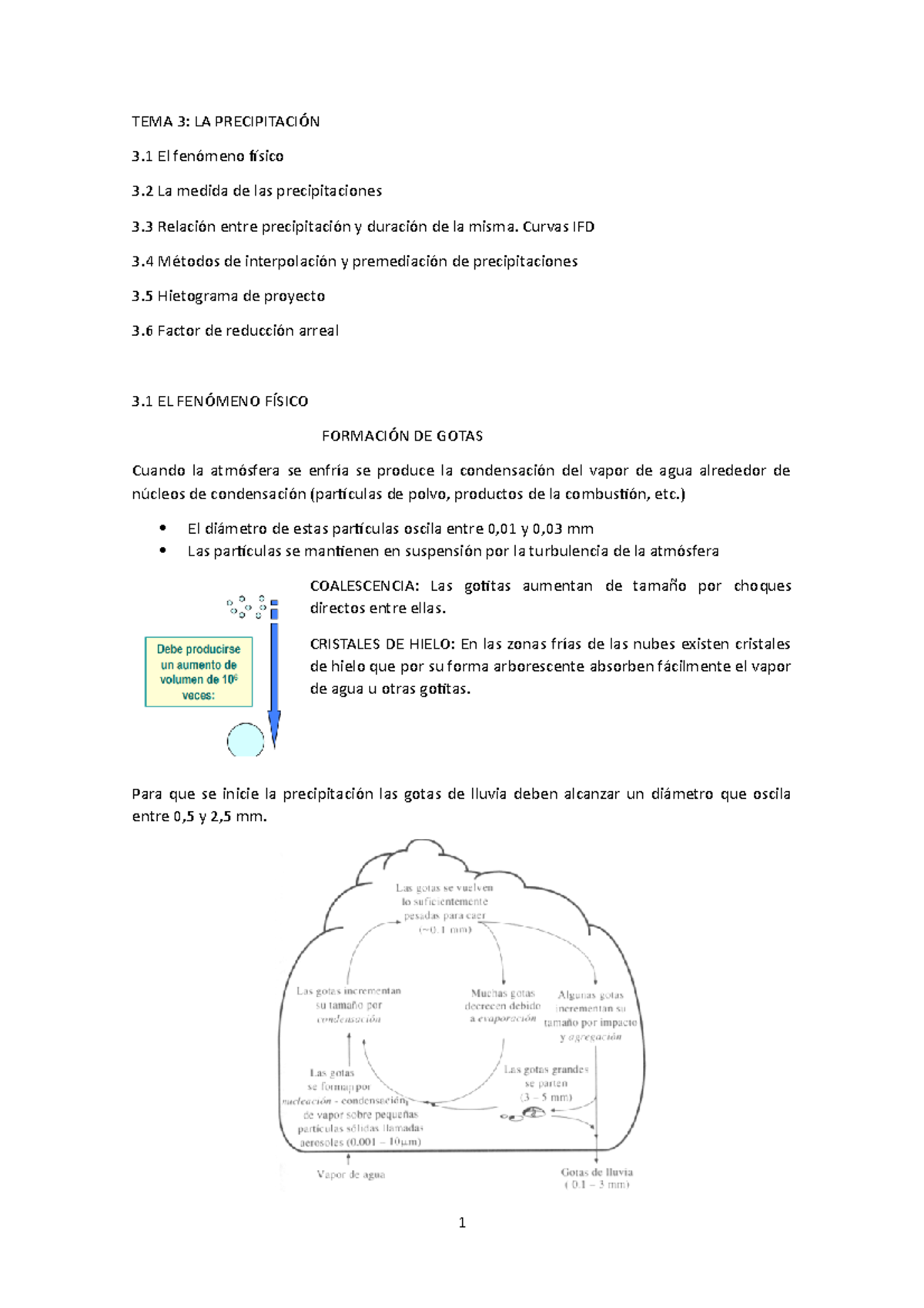 Tema 3 La precipitacion - TEMA 3: LA PRECIPITACIÓN 3 El fenómeno físico ...