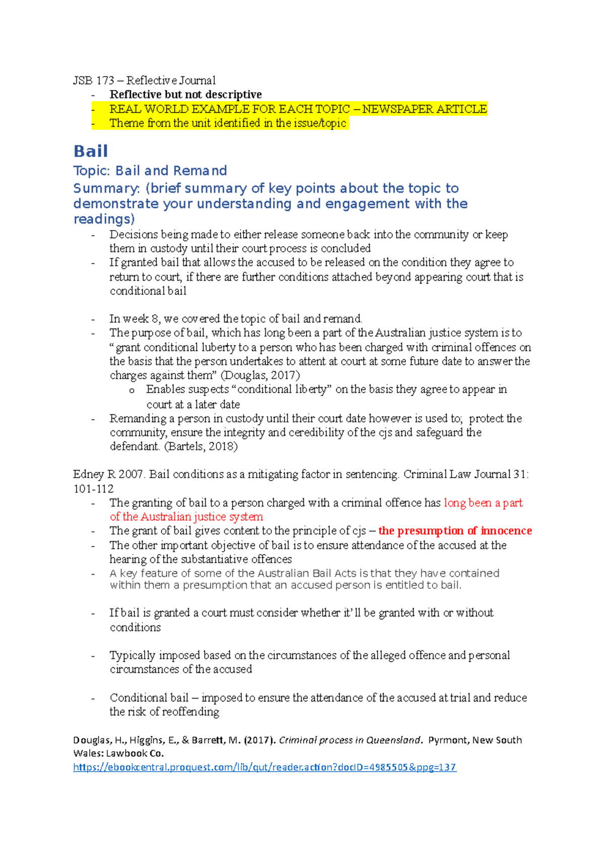 JSB 173 reflective journal - JSB 173 – Reflective Journal Reflective ...