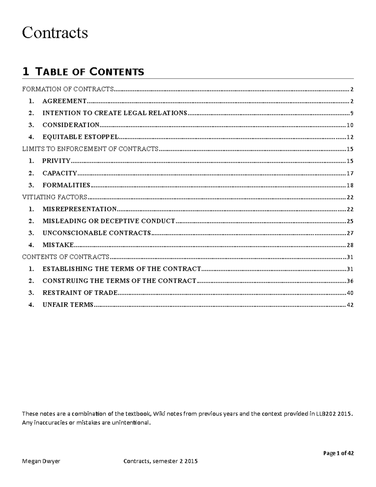 Contracts N - Lecture note 1- 12 - Contracts FORMATION OF - Studocu