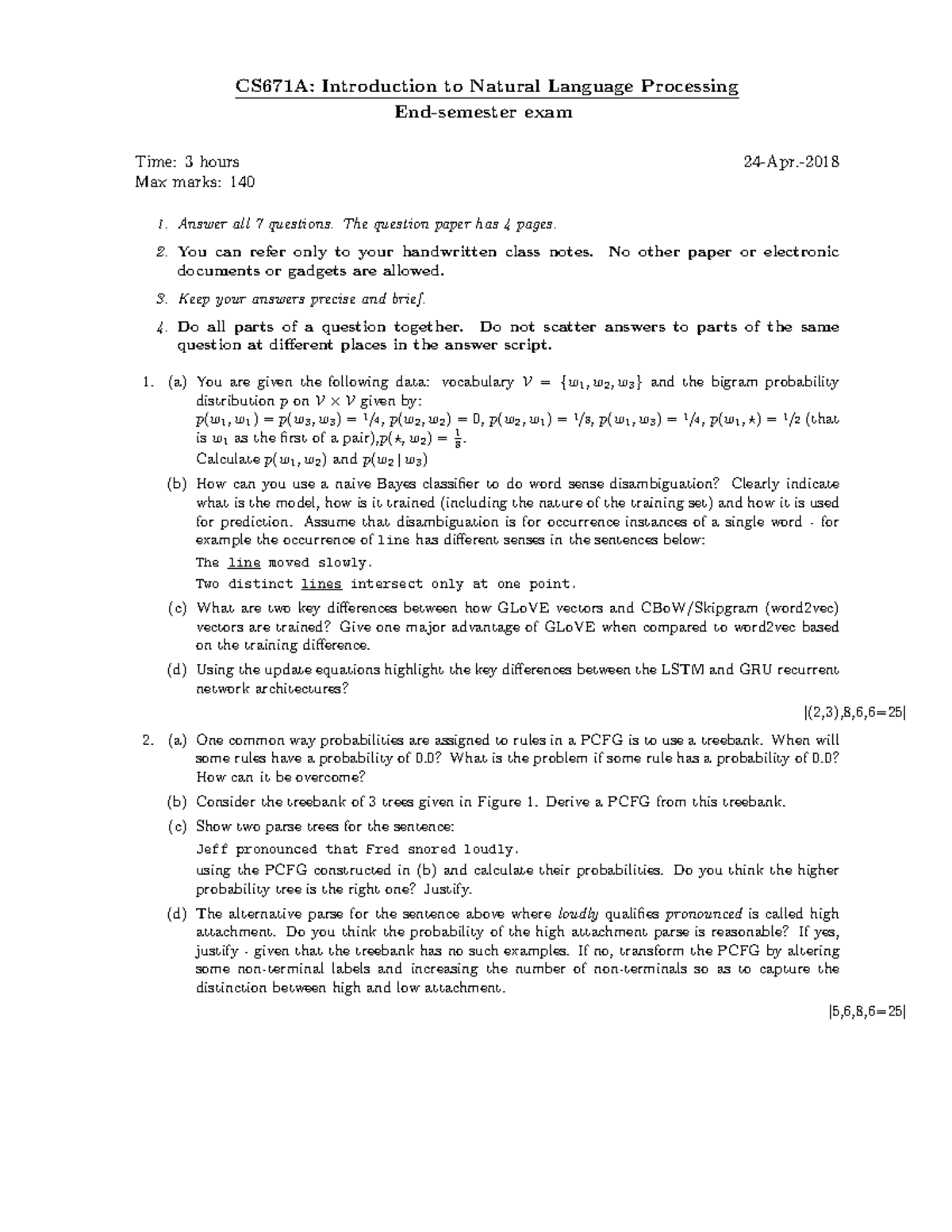 Iitk 2018 endqp - .Question Papers - CS671A: Introduction to Natural ...