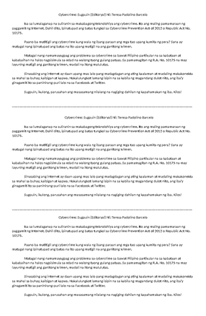 Sandaang Damit Worksheet - Bachelor of Secondary Education - Studocu