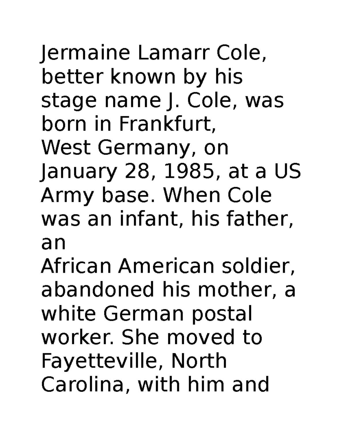 Jermaine Lamarr Cole - This an evaluation about J. Cole - Jermaine ...