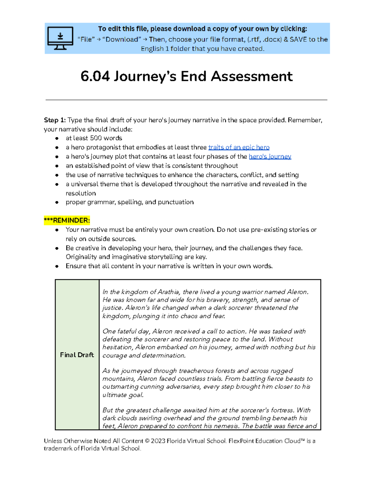 Copy of 6.04 Journey's End Assessment - 6 Journey’s End Assessment Step ...