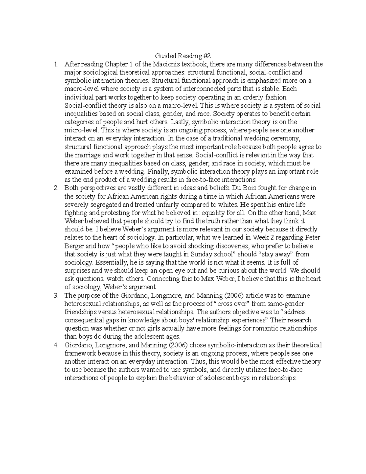 GRQ #2 - SOC 101. Guided Reading Assignment #2. 5/5 - Guided Reading ...