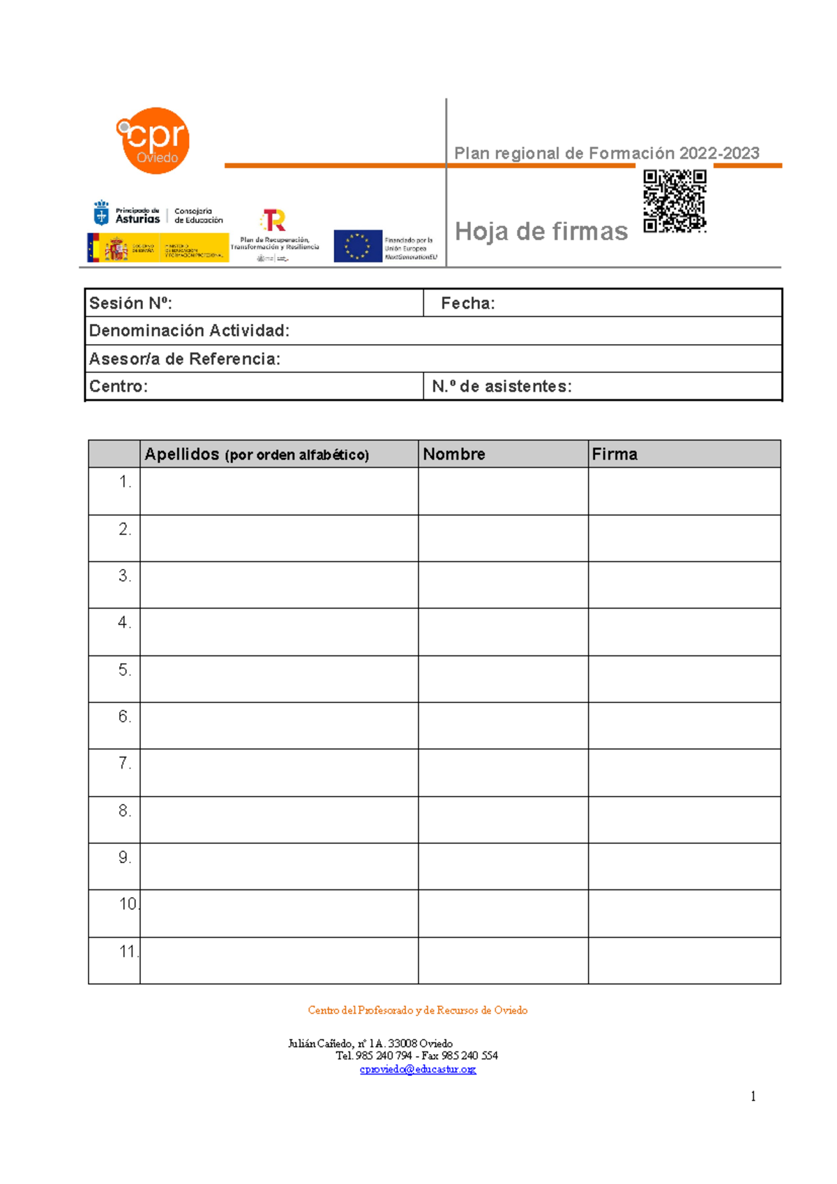 Modelo-Hojas-de-firmas 2022 2023-1 - ESTADÍSTICA - Plan regional de ...