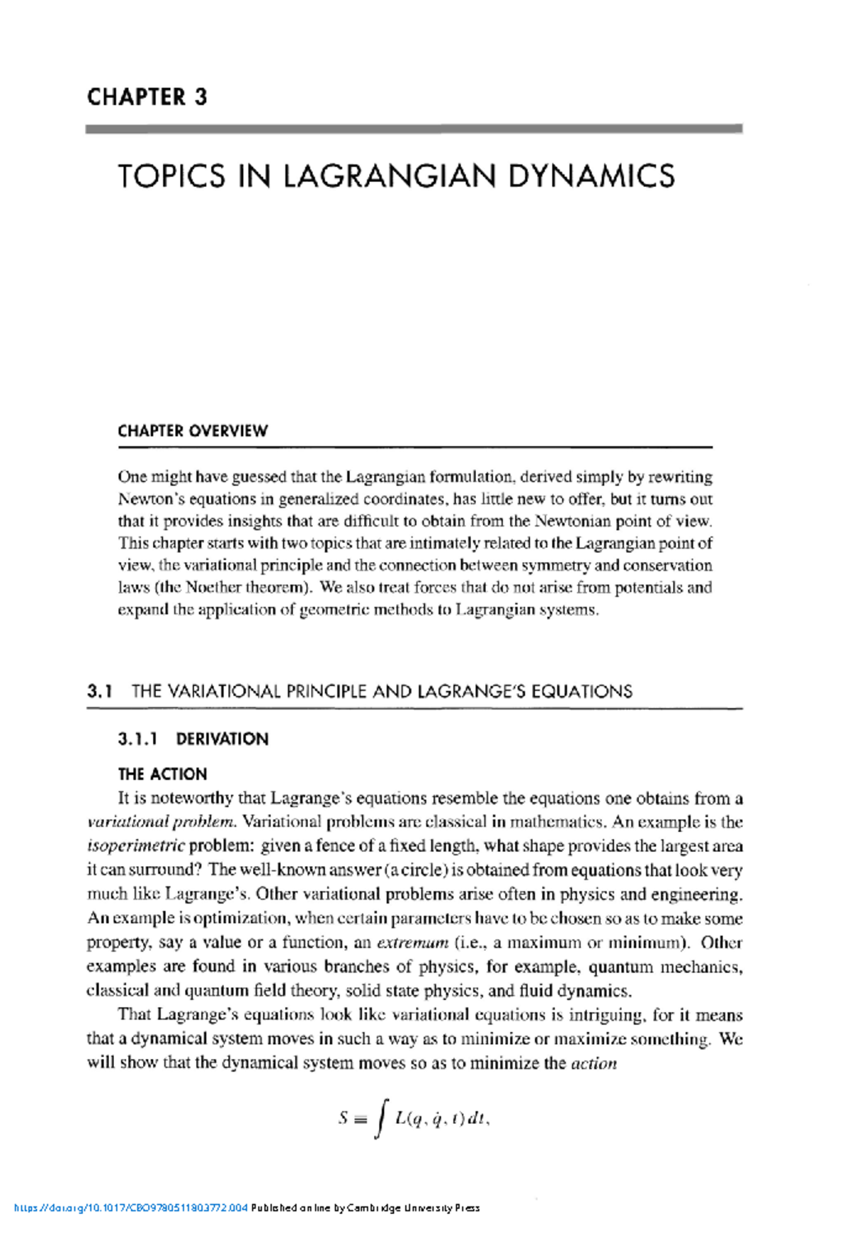 Chapter 3 topics in lagrangian dynamics - CHAPTER 3 TOPICS IN LAGRANGIAN DYNAMICS CHAPTER ...