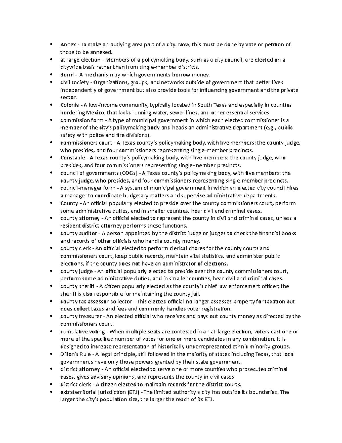 Chapter 3 terms - Annex - To make an outlying area part of a city. Now ...