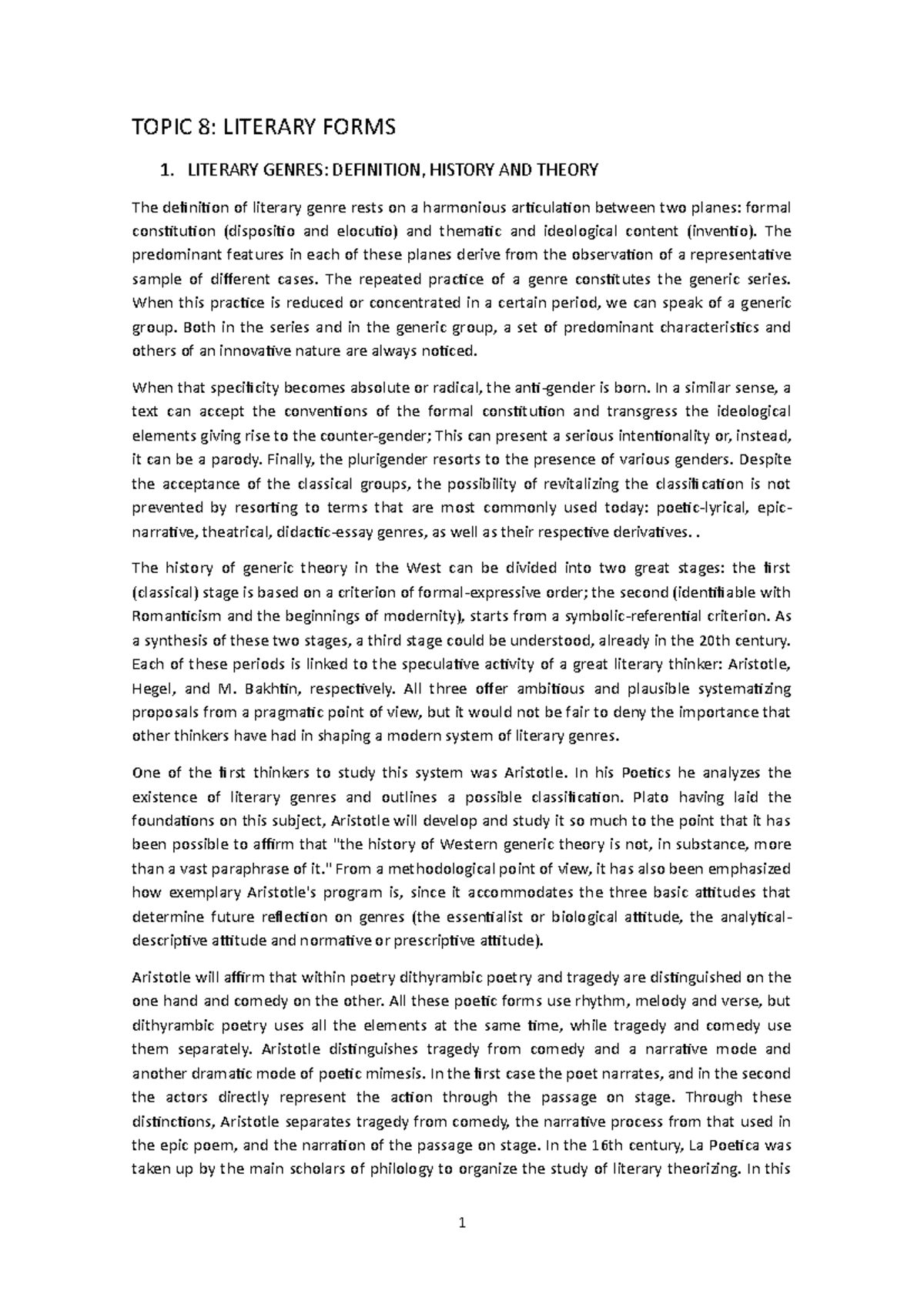 Lesson 5 Introduction To Philosophy - TOPIC 8: LITERARY FORMS 1 ...