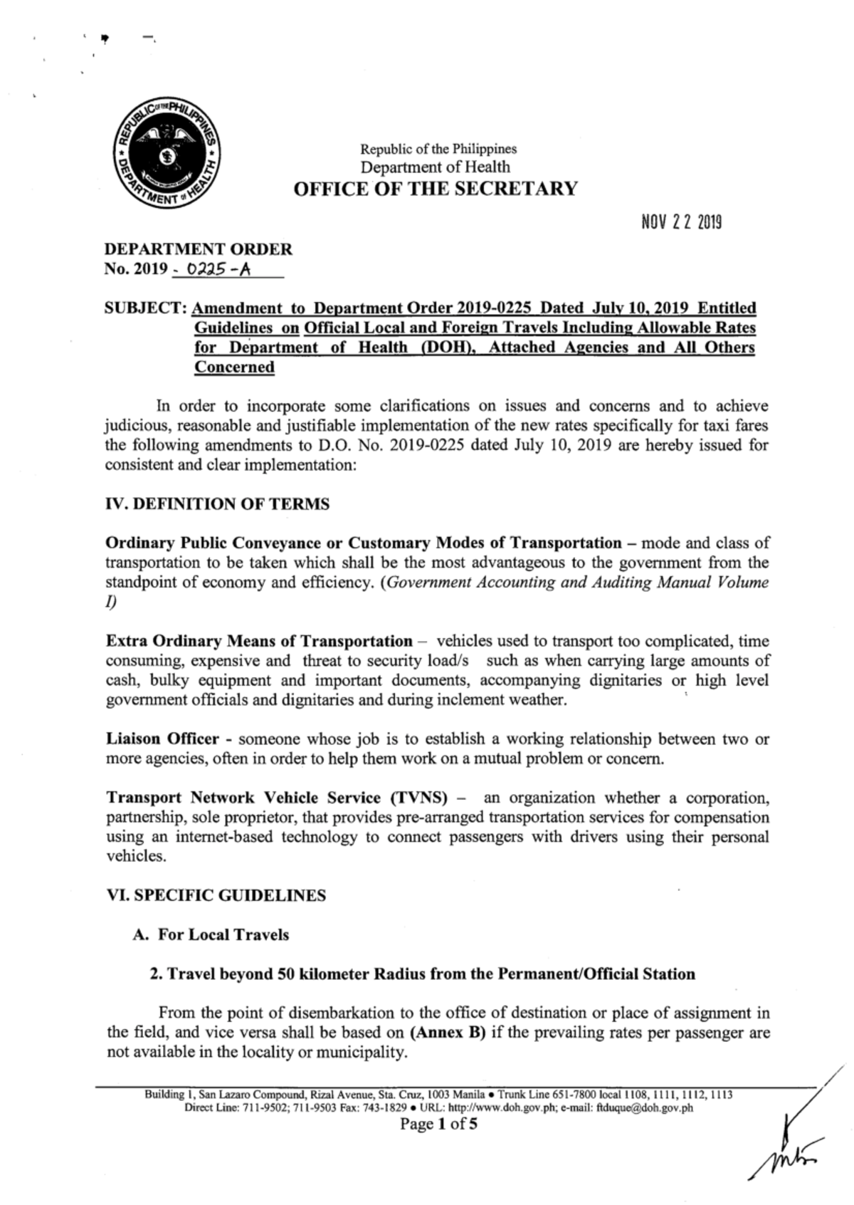 Do2019-0225-A - DOH memo - Republic of the Philippines Department of ...