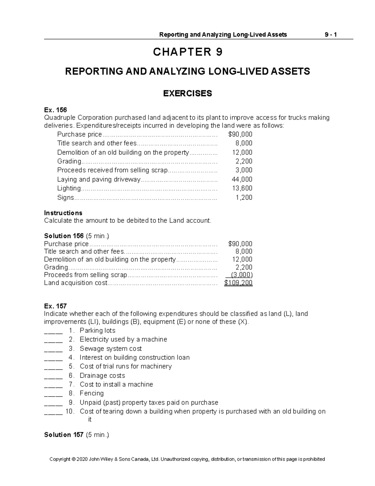 TB09 - selected questions for class exercises - Reporting and Analyzing Long-Lived Assets ...