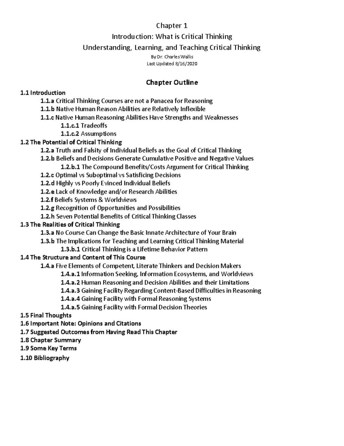 What is Critical Thinking - Chapter 1 Introduction: What is Critical ...