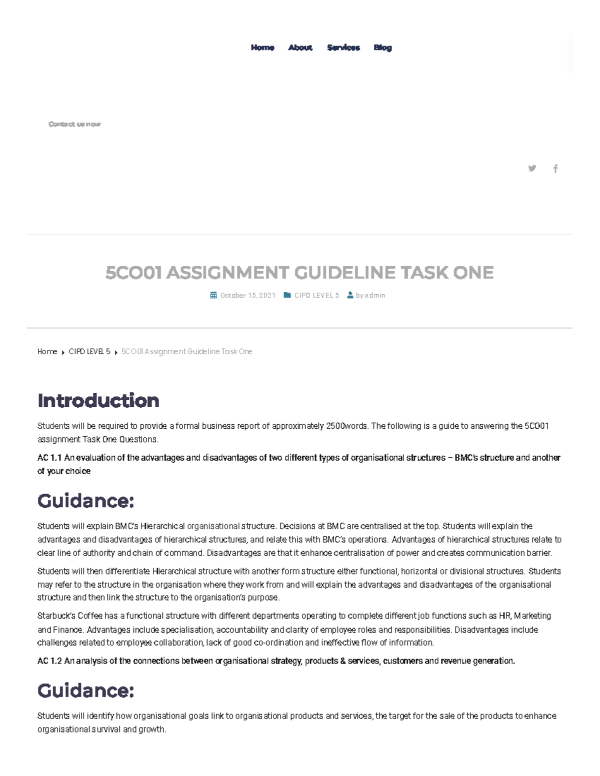 5CO01 Assignment Guide Task One - Contact us now 5CO01 ASSIGNMENT ...
