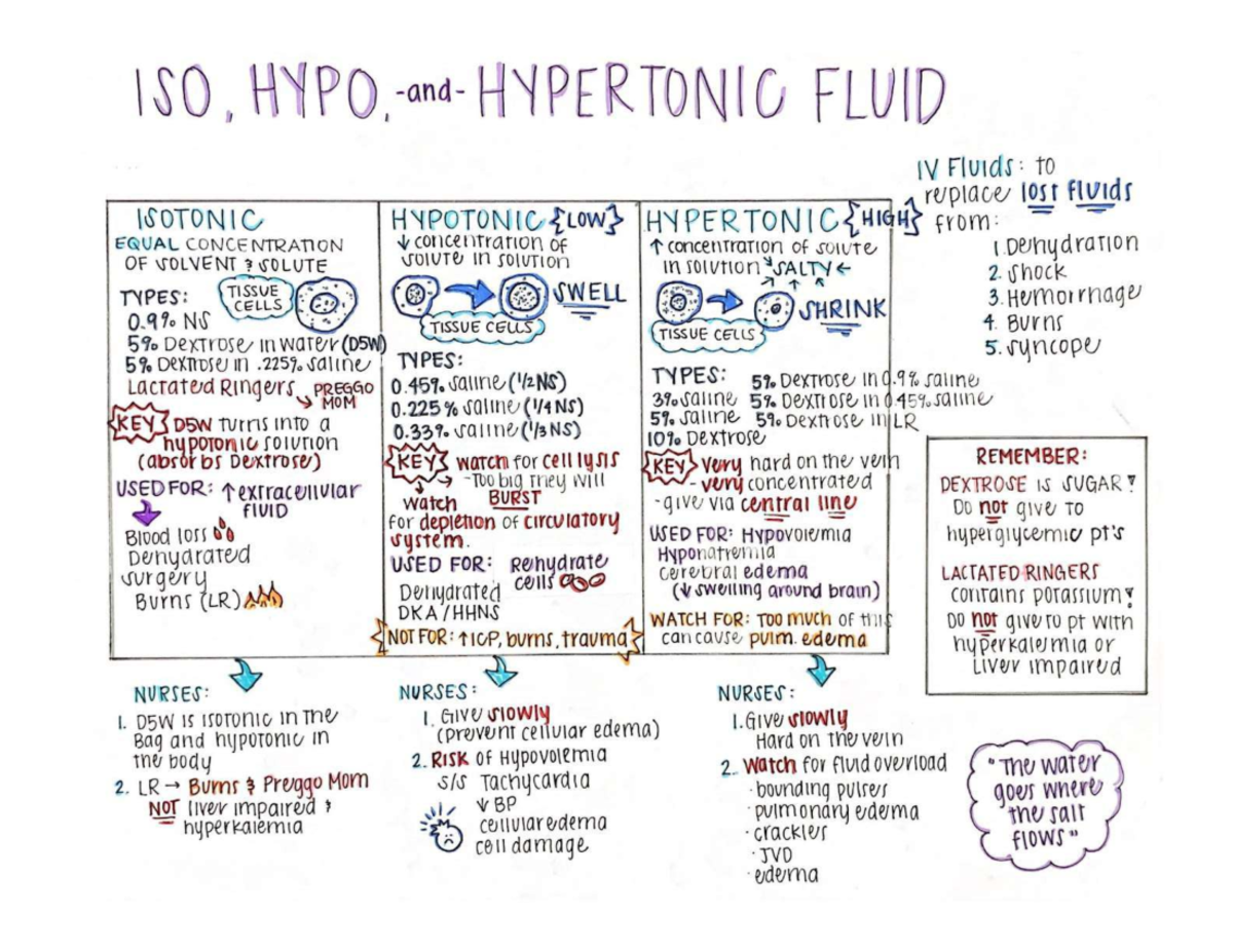 Fluids - Iso, Hypo, Hyper - NR 224 - lOMoARcPSD| - Studocu