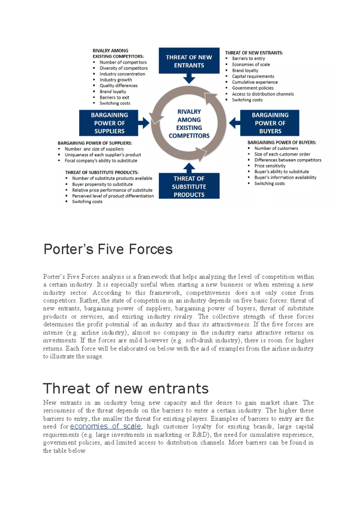Porters 5 Forces- the model explained - Porter’s Five Forces Porter’s ...