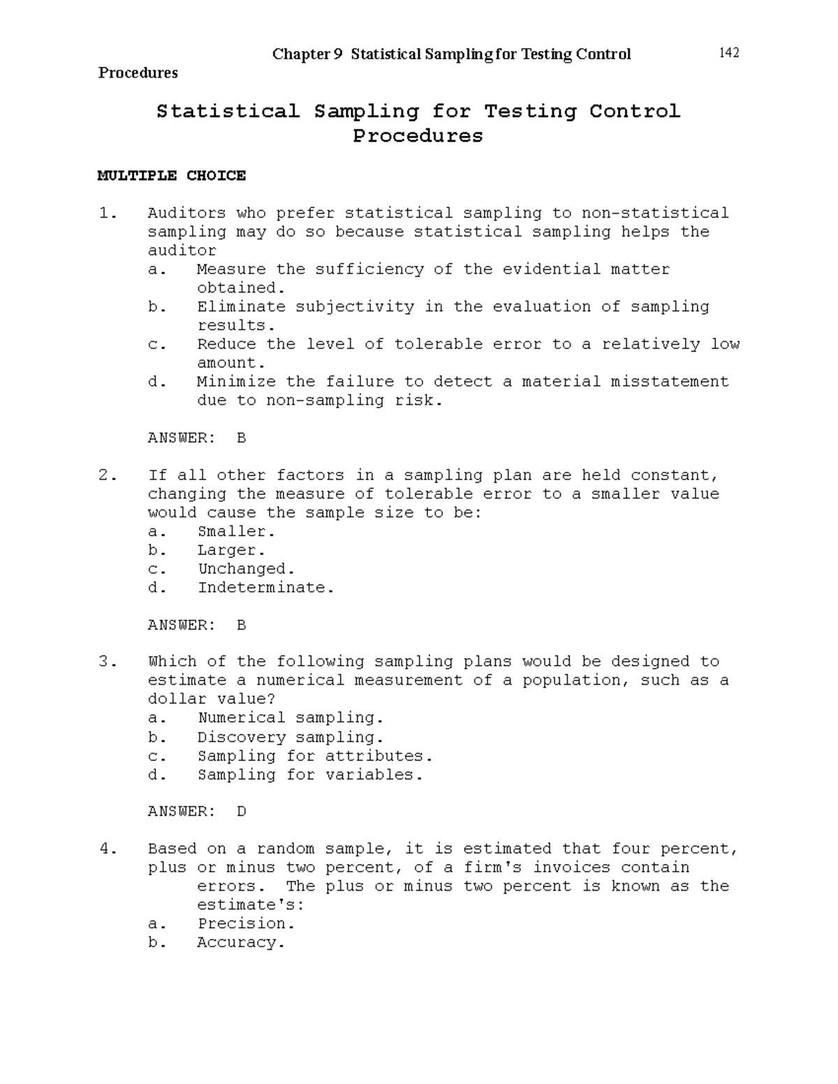 Ch09-Statistical Sampling For Testing Control Procedures - Chapter 9 ...