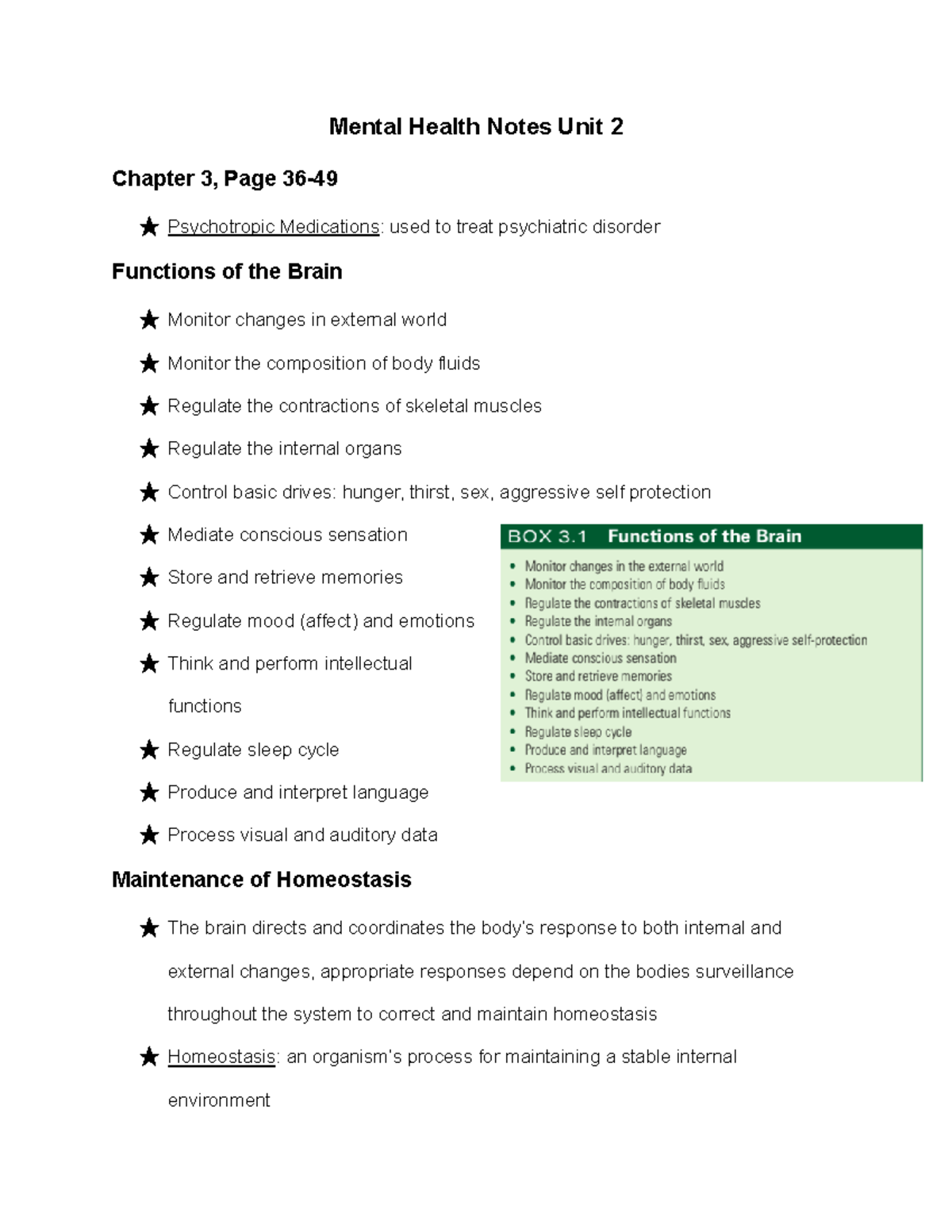 Mental Health Unit 2 Notes - Mental Health Notes Unit 2 Chapter 3, Page ...