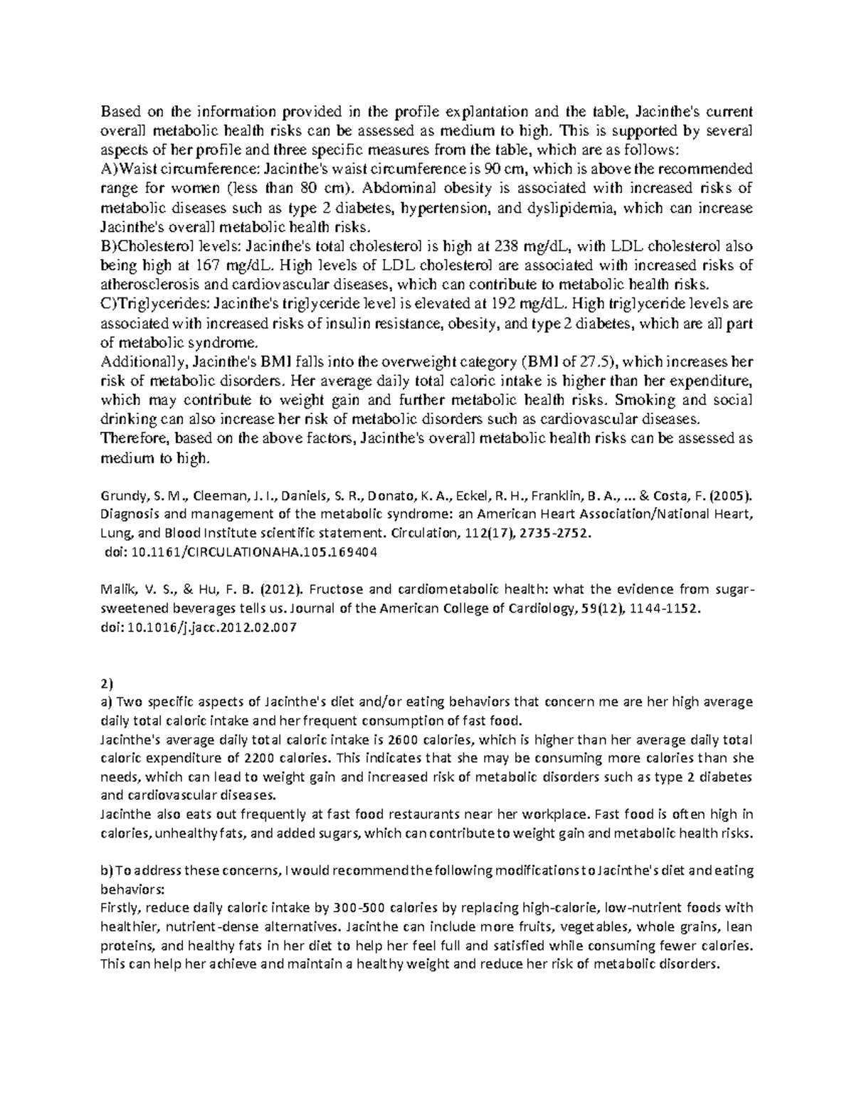 Exci202 Case study - Based on the information provided in the profile ...