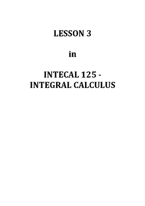 Lesson 1 - Part 2 - Lecture notes 1 - LESSON 1 in INTECAL 125 ...