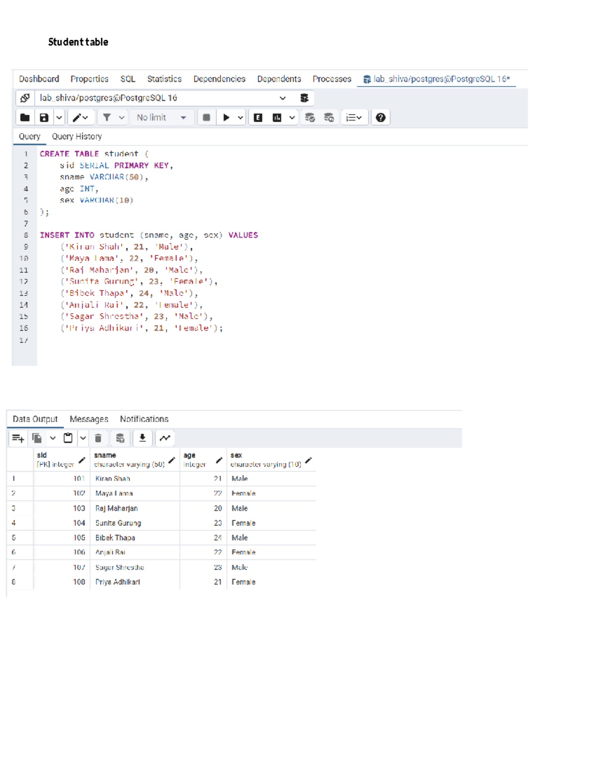 DBMSlab - hya waiyat aauta download garna k jhau ho yo - Student table Instructor table Enrolled ...