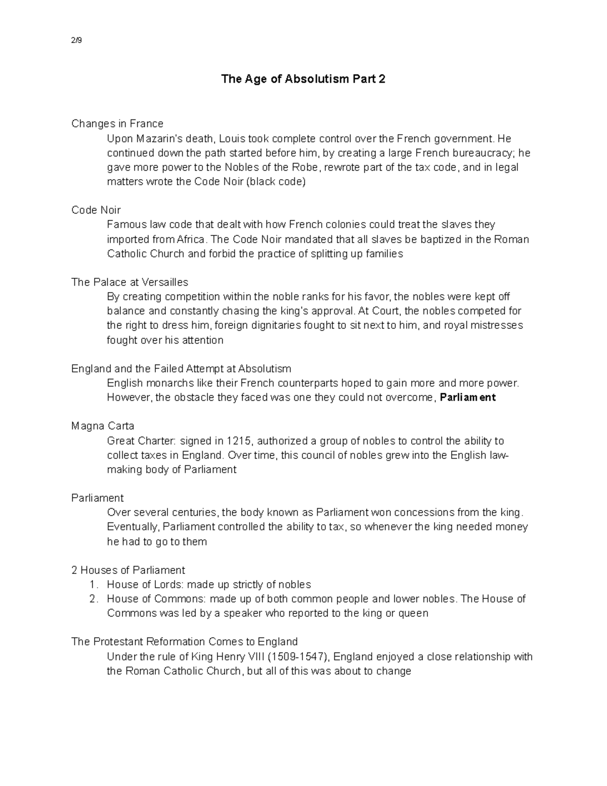 The Age of Absolutism (Part 2) - He continued down the path started ...