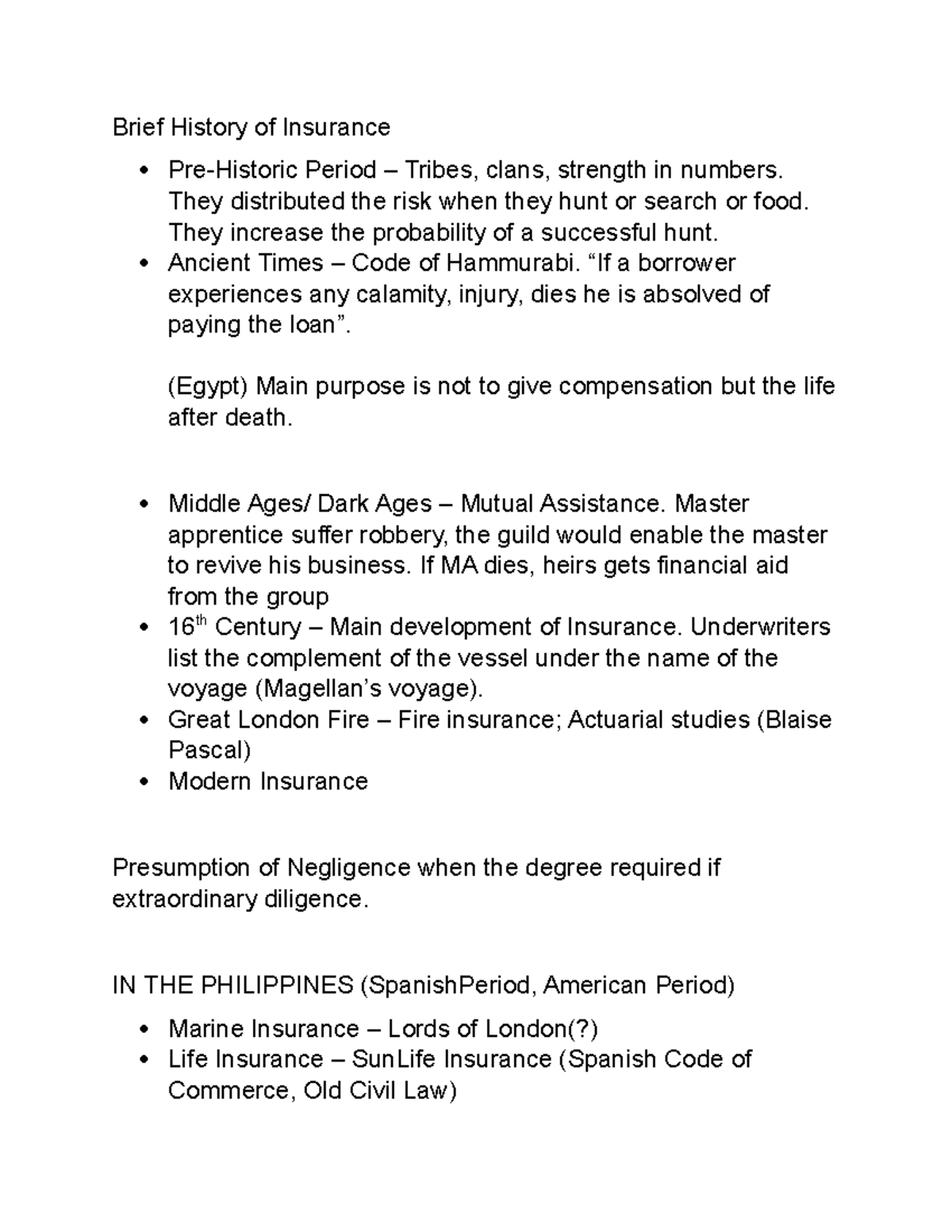 Brief History of Insurance - They distributed the risk when they hunt ...