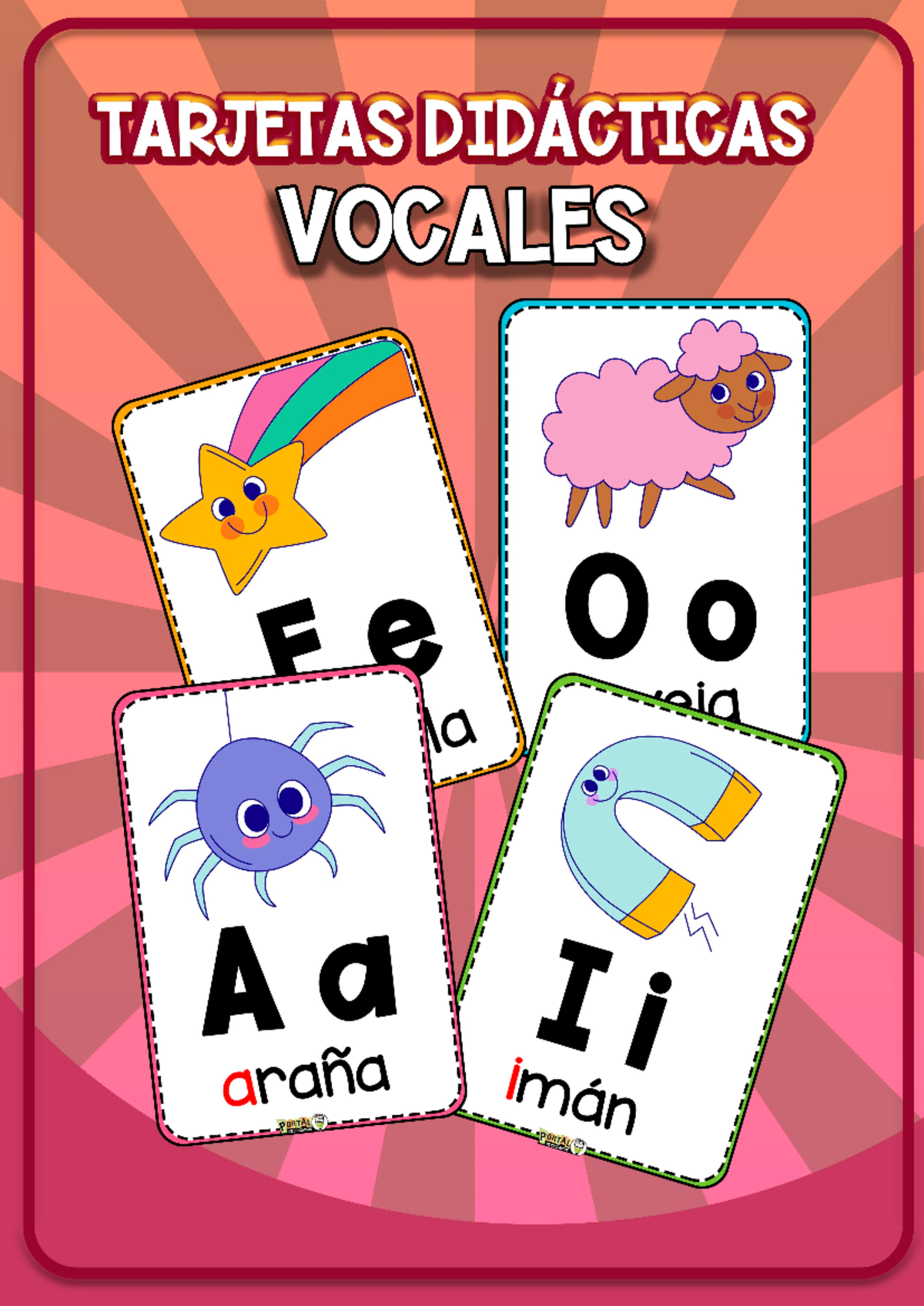 Tarjetas didacticas de vocales - TARJETASDIDÁCTICAS VOCALES Oo Aa araña ...